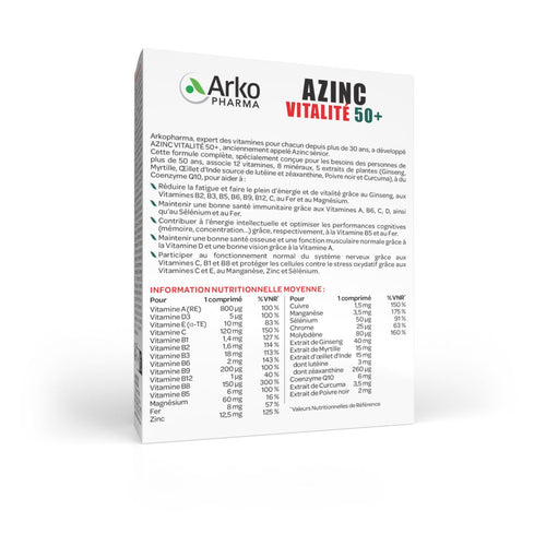 Azinc Vitalité 50+ • Arkopharma