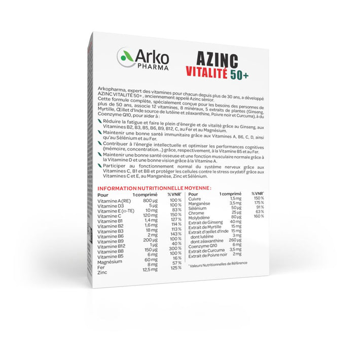 Azinc Vitalité 50+ • Arkopharma